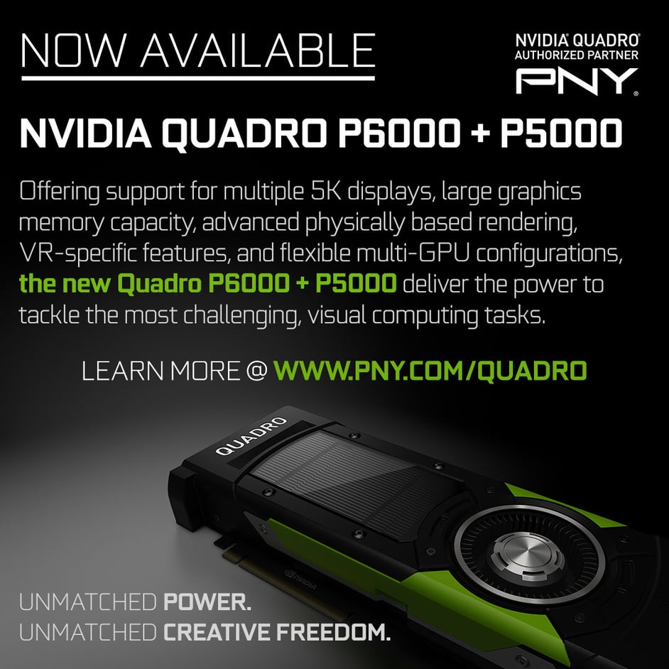 New NVIDIA Quadro P6000 & P5000 Professional Graphics Cards